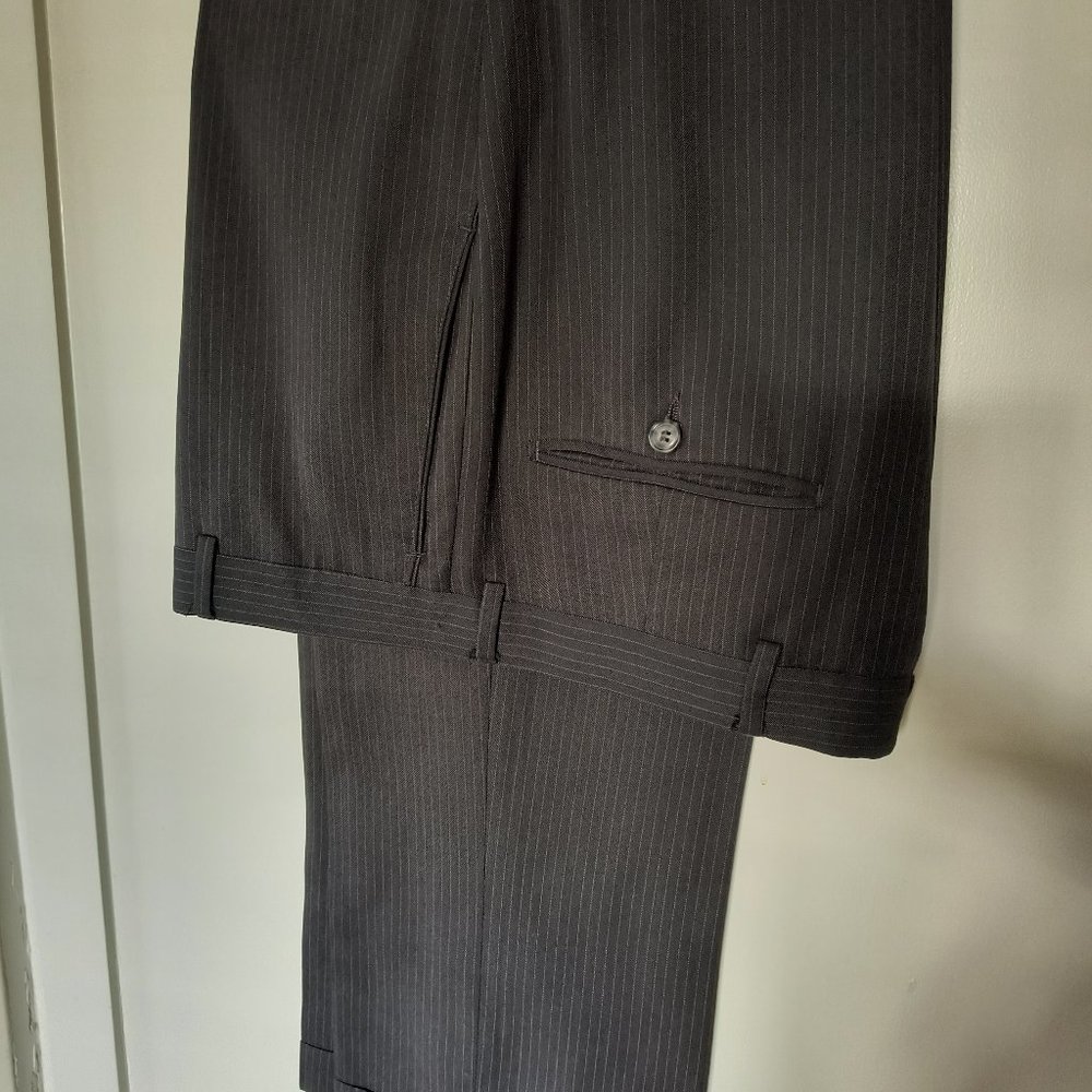 Angelo Rossi Gray/Grey Pinstripe Suit Cuffed Pants / … - Gem